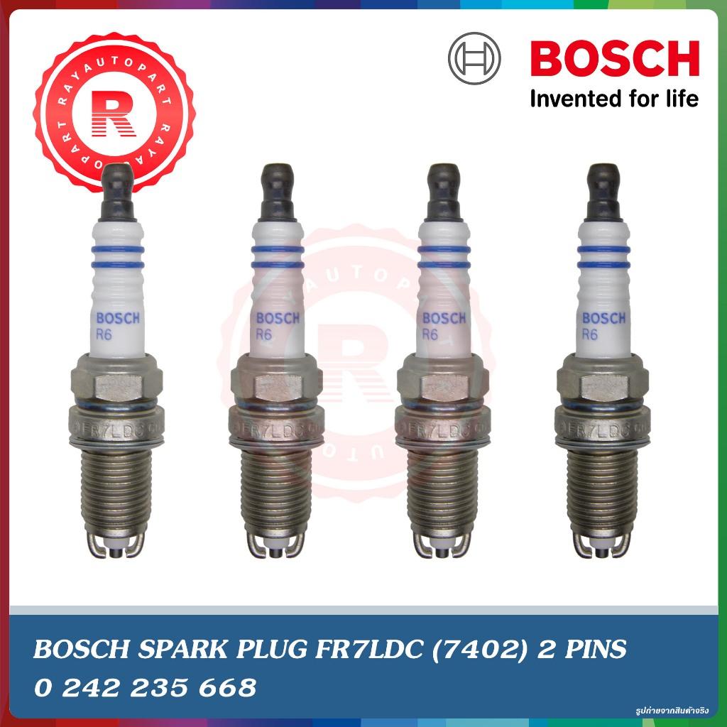 หัวเทียนรถยนต์ 16 มิล 2 เขี้ยว FR7LDC BOSCH 7402 SPARK PLUG 0242235668 ...
