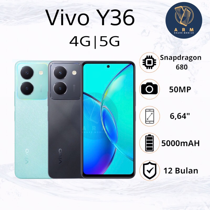Vivo Y36 4G/5G 8/256GBเครื่องศูนย์ไทยประกันศูนย์ไทย(ประกันตามล็อตผลิต ...