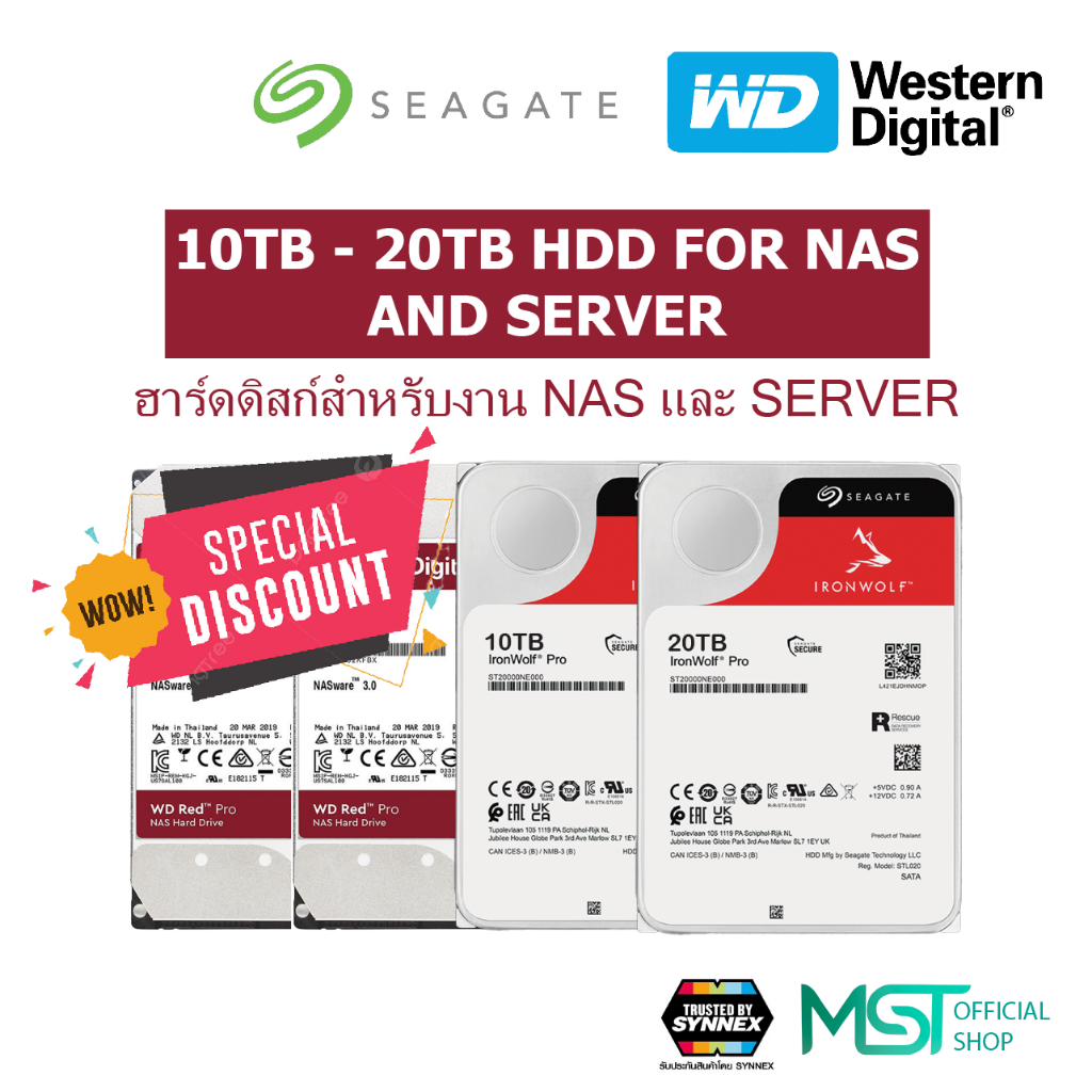 Harddisk HDD NAS SERVER 10TB - 20TB Seagate IronWolf / WD Red/ WD ...