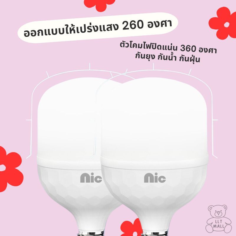 NIC หลอดไฟ 2 ชิ้น หลอดไฟLED หลอดไฟbulb หลอดไฟ 25 W 35 W 45 W 65 W 85 w ...