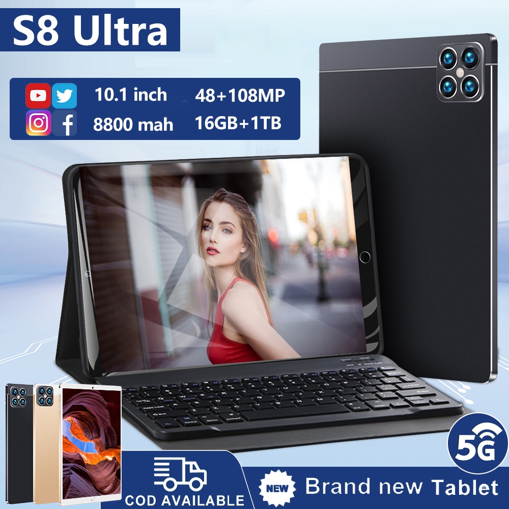 Tablet S8 Ultra 10.1นิ้ว 16GB+512GB แท็บเล็ต Android12 แทปเล็ต สองซิม ...