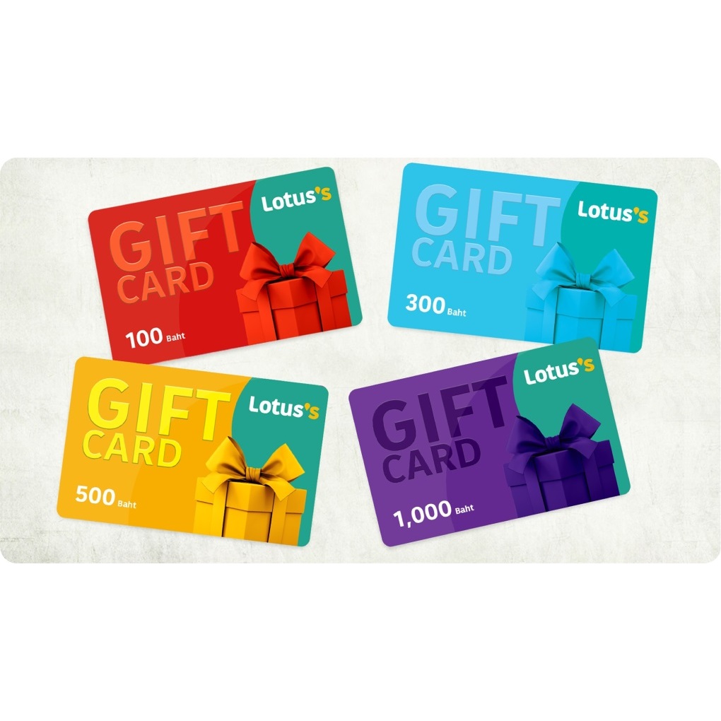 บัตรของขวัญโลตัส / Lotus’s Gift Card มูลค่า 100 บาท และ 500 บาท (ไม่มี ...