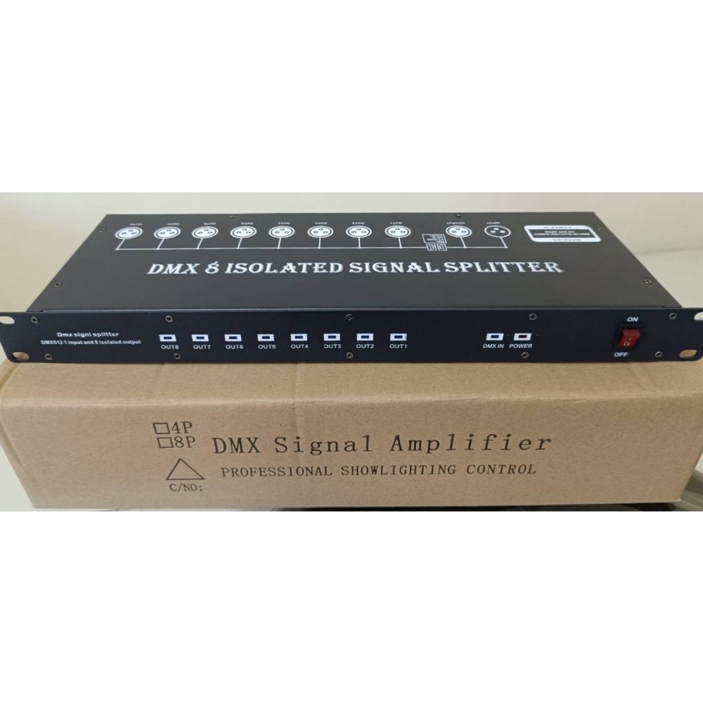 Booster บูสเตอร์ ขยายสัญญาณ DMX 1 IN 8 OUT DMX SPLITTER 8 CH คุณภาพมาต ...