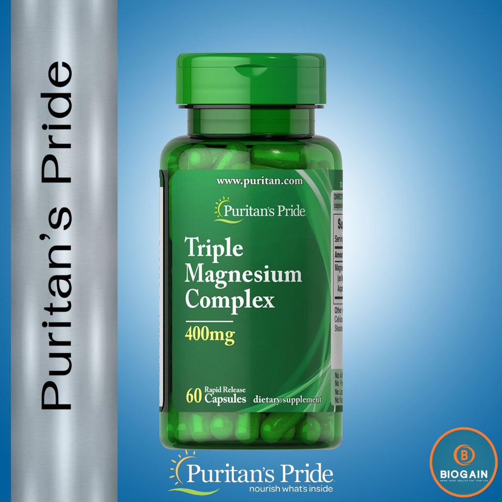 Puritan's Pride Triple Magnesium Complex 400 mg / 60 Rapid Release ...