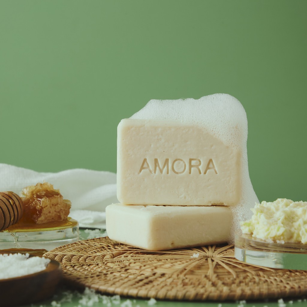 สบู่ดอกเกลือ AMORA SEA SALT SOAP สบู่ทำความสะอาดผิวหน้าและผิวกาย ช่วย ...