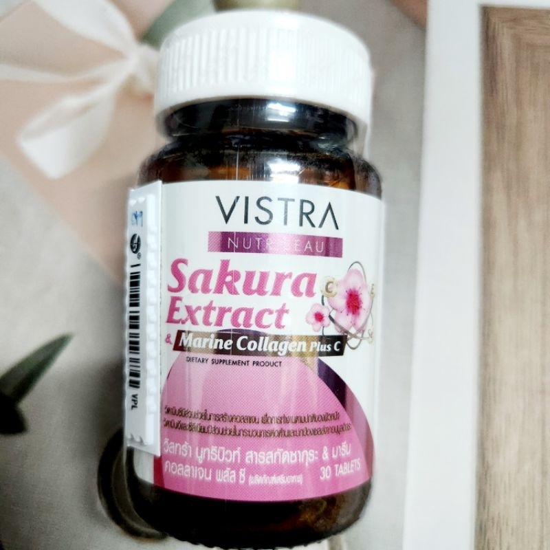 VISTRA NUTRIBEAU SAKURA EXTRACT & MARINE COLLAGEN PLUS C วิสทร้า ทริบิว ...