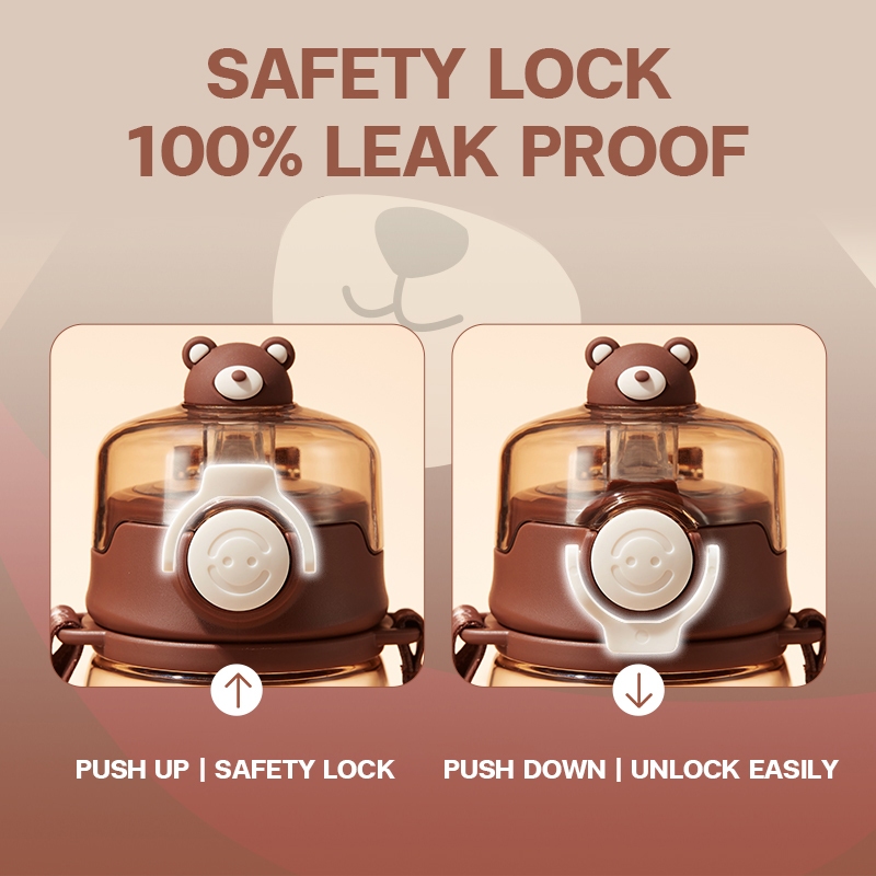 CMSH กระติกน้ำเด็ก 520ml ขวดน้ำเด็กไปโรงเรียน แบบหลอดดูดพร้อมสายสะพายพกพา kids water bottle BPA ...