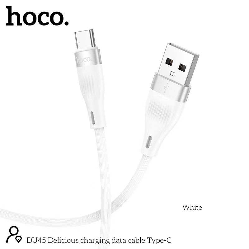 สายชาร์จเร็ว Hoco DU45 Data Cable สายชาร์จแบบลวด TPE 3A mAh สายชาร์จ ...