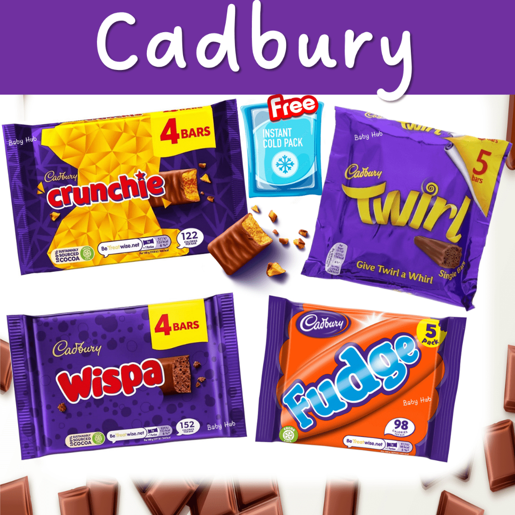 Cadbury Crunchie, Cadbury Twirl, Cadbury Little Bars, Cadbury Wispa ...