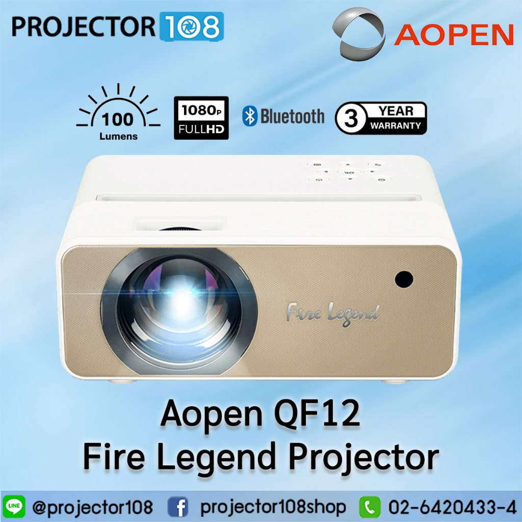 Aopen QF12 Fire Legend Projector , LED Portable Projector FHD 1080P ...