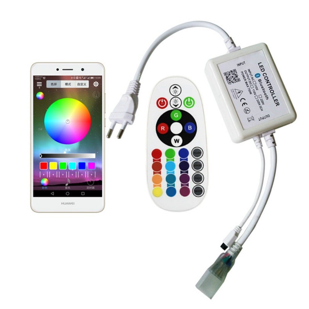 คอนโทรลเลอร์บลูทูธ RGB ควบคุมรางปลั๊กไฟสำหรับโทรศัพท์ Bluetooth รีโมท ...