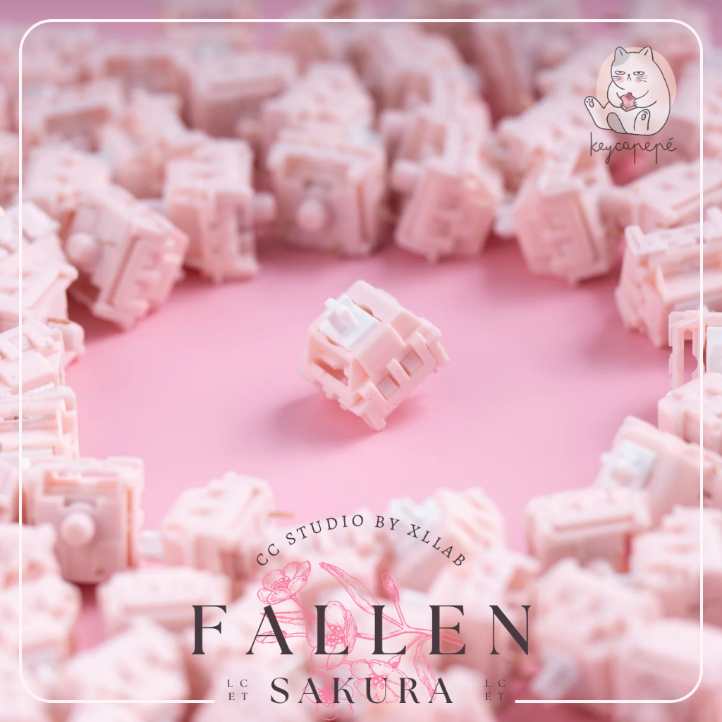 LCET Fallen Sakura linear switch (10ชิ้น) สวิตช์คีย์บอร์ด 3-pin pre lubed 1จังหวะ เชิงเส้น พรี ...