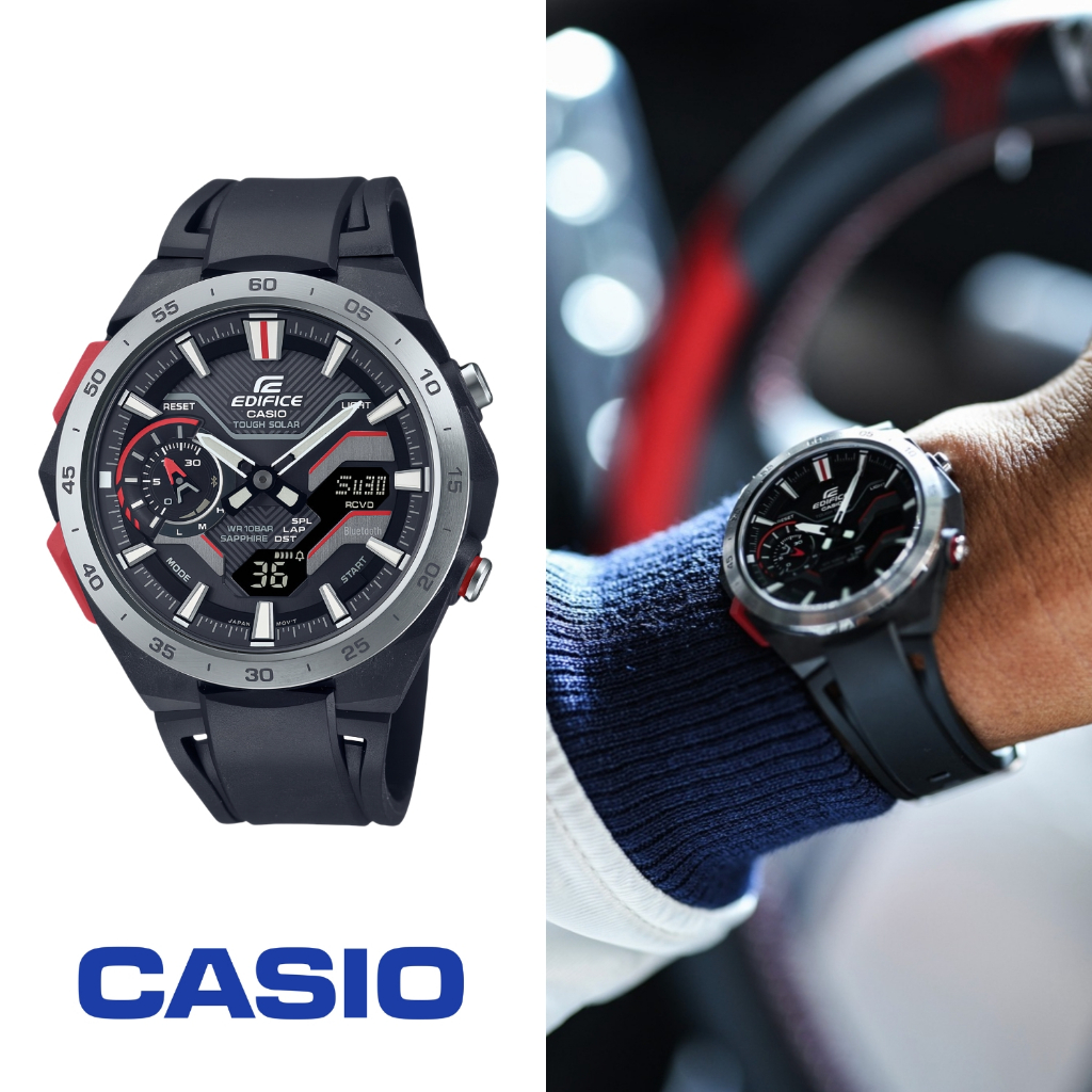นาฬิกาข้อมือผู้ชายมีสไตล์ รุ่น ECB-2200DD-1A หน้าปัดแข่ง รับประกัน 1 ปี | Shopee Thailand