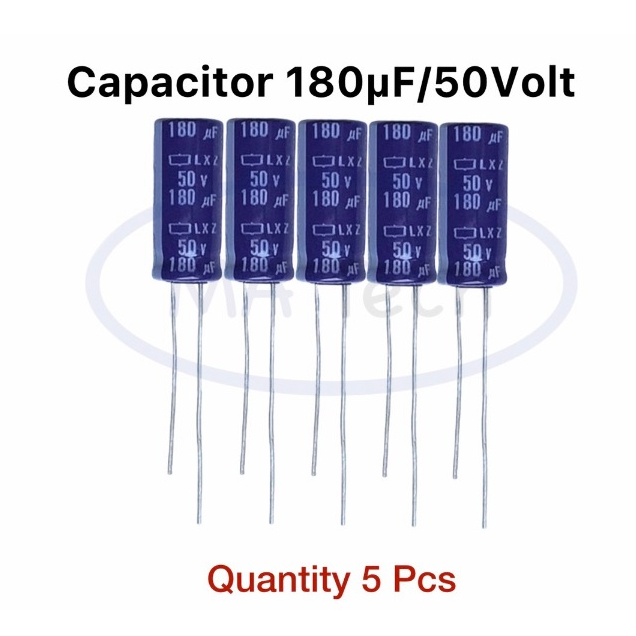 180uF 50V capacitor 180uf/50V คาปาซิเตอร์ 50V180uf ตัวเก็บประจุ ขนาด 8 ...
