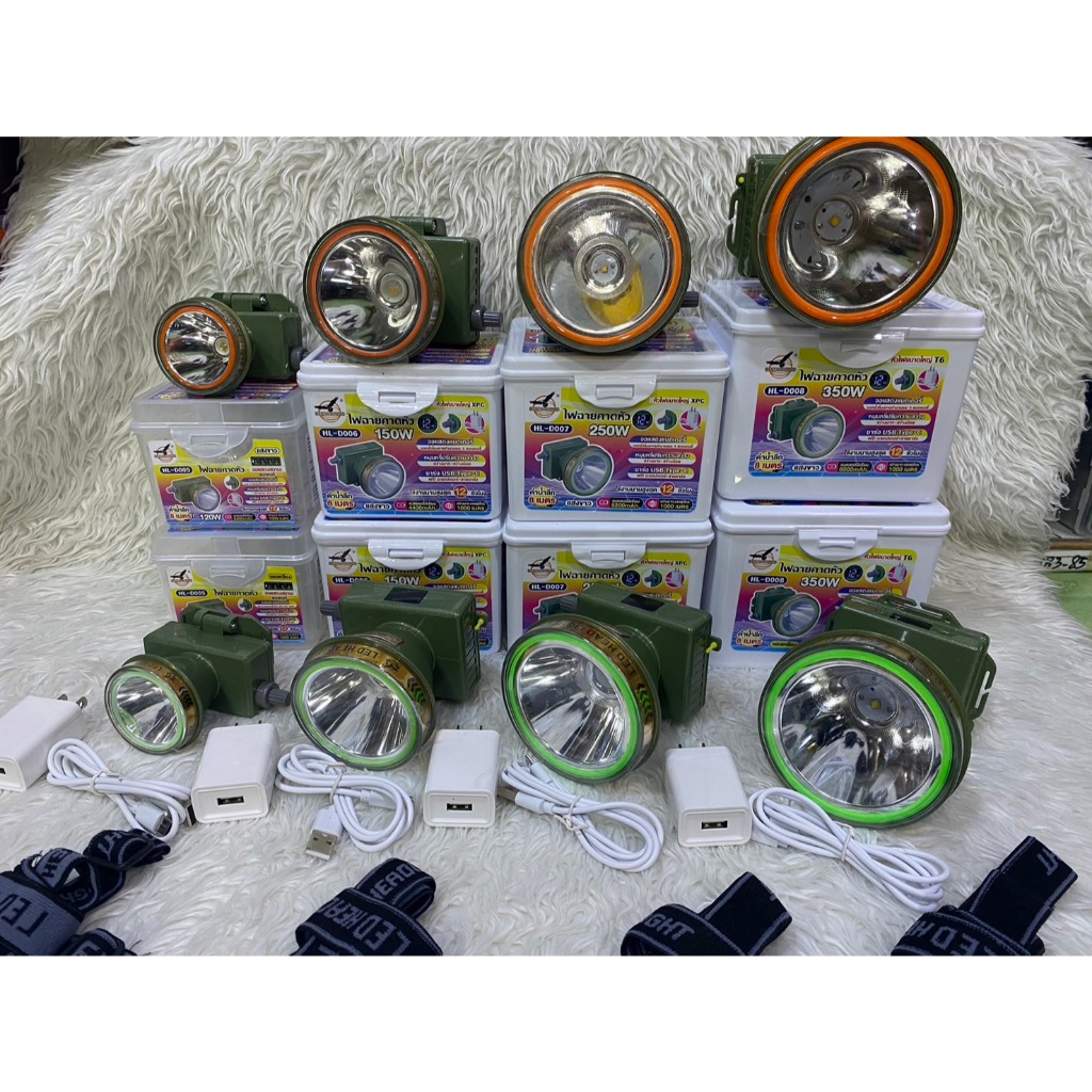 ไฟฉายคาดหัว ยี่ห้อ HENG LI XIANG รุ่น D005 / D006 / D007 / D008 ดำน้ำ ...