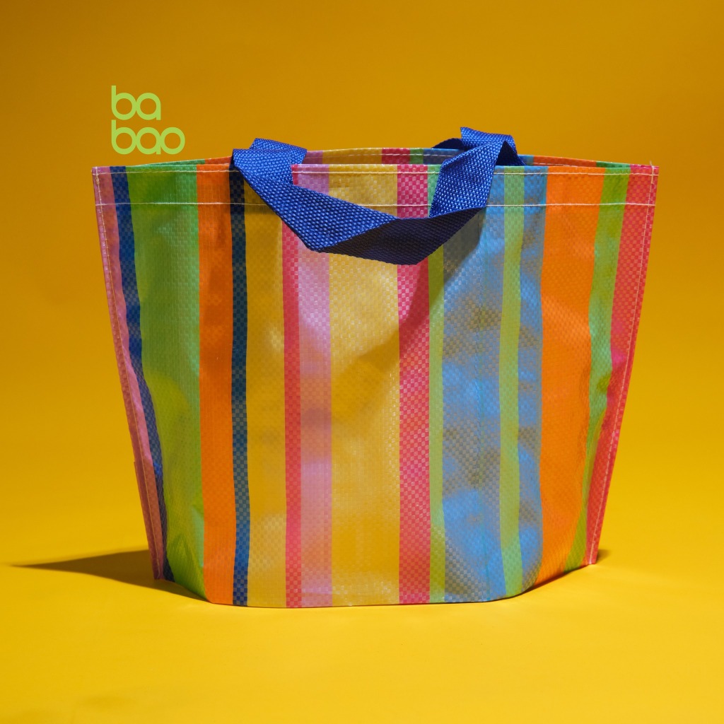 babao กระเป๋าถุงผ้าพีพีสาน (PP Woven Fabric) ขนาด 37x16x25 ซม./ทรง Fun ...