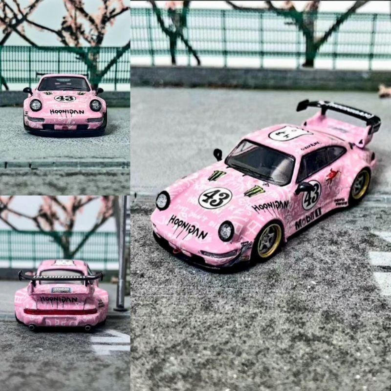 โมเดลรถยนต์ Porsche RWB964 Hoonigan pink Limited 499 PCS Scale 1 : 64 ...