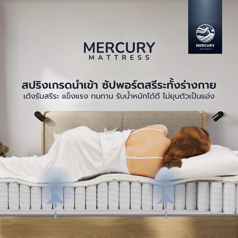 Mercury Mattress [ส่งฟรี] ที่นอนสปริงพรีเมียม รุ่น WISDOM X 9 นิ้ว ...