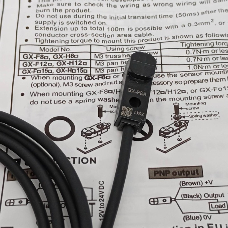 GX-F8A sensor เซ็นเซอร์ proximity 3สาย. ชนิด. NPN-NO | Shopee Thailand