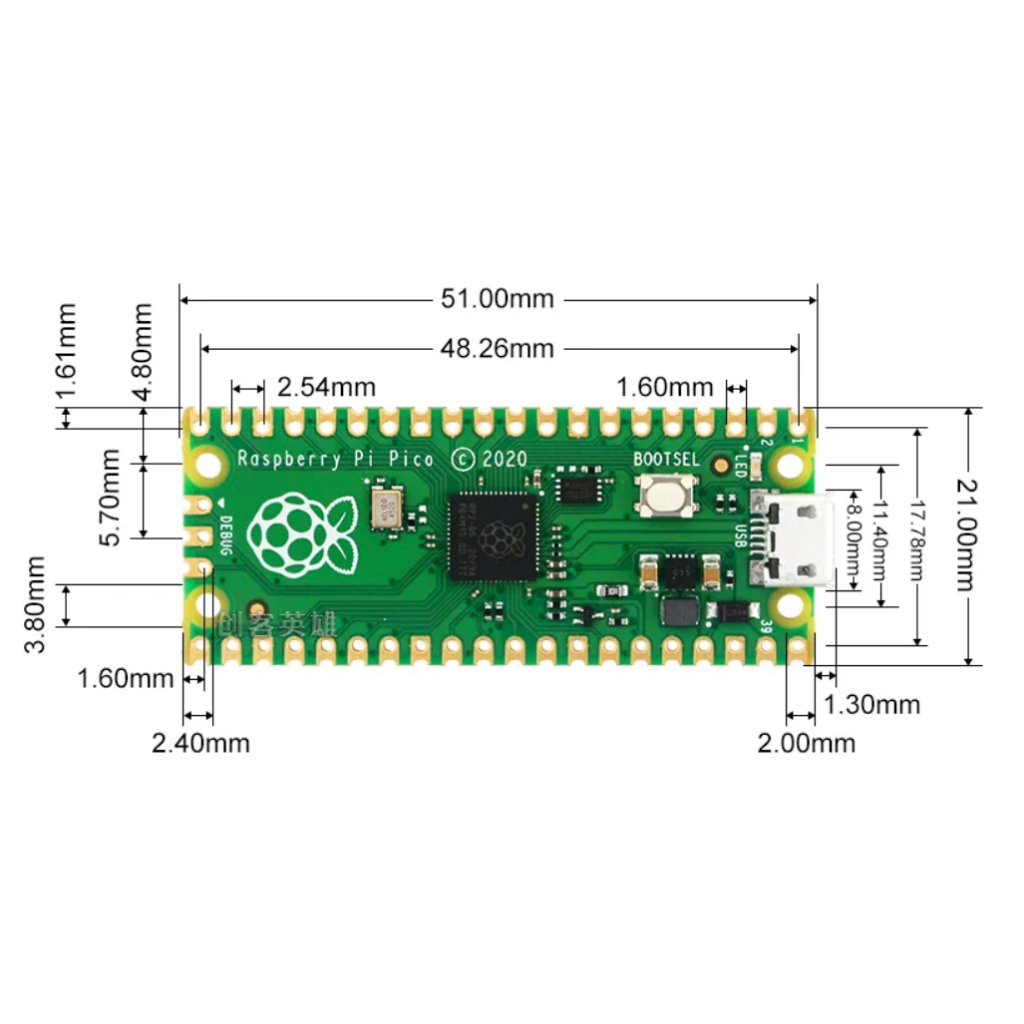 Raspberry Pi Pico บอร์ดพัฒนา Raspberry Pi Pico Dual Core Rp2040 รองรับ Mciro Python Shopee