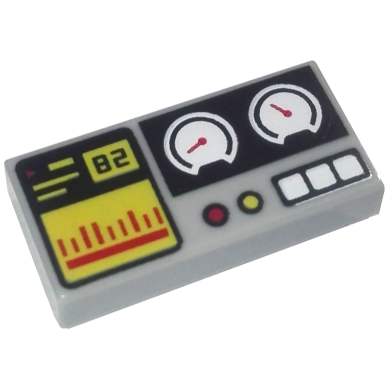 ชิ้นส่วนเลโก้ Lego Part Tile 1 x 2 with Black '82',... White Gauges ...