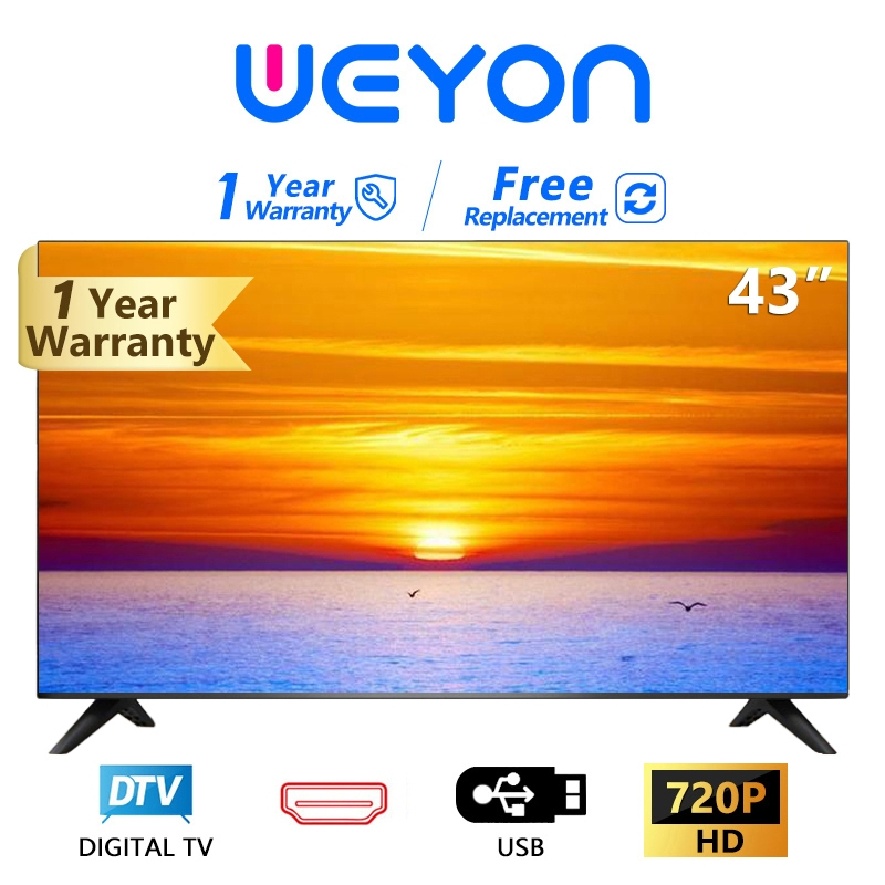 WEYON LED Digital TV HD แอลอีดี ดิจิตอลทีวี ขนาด 43 นิ้ว ไม่ต้องใช้ ...