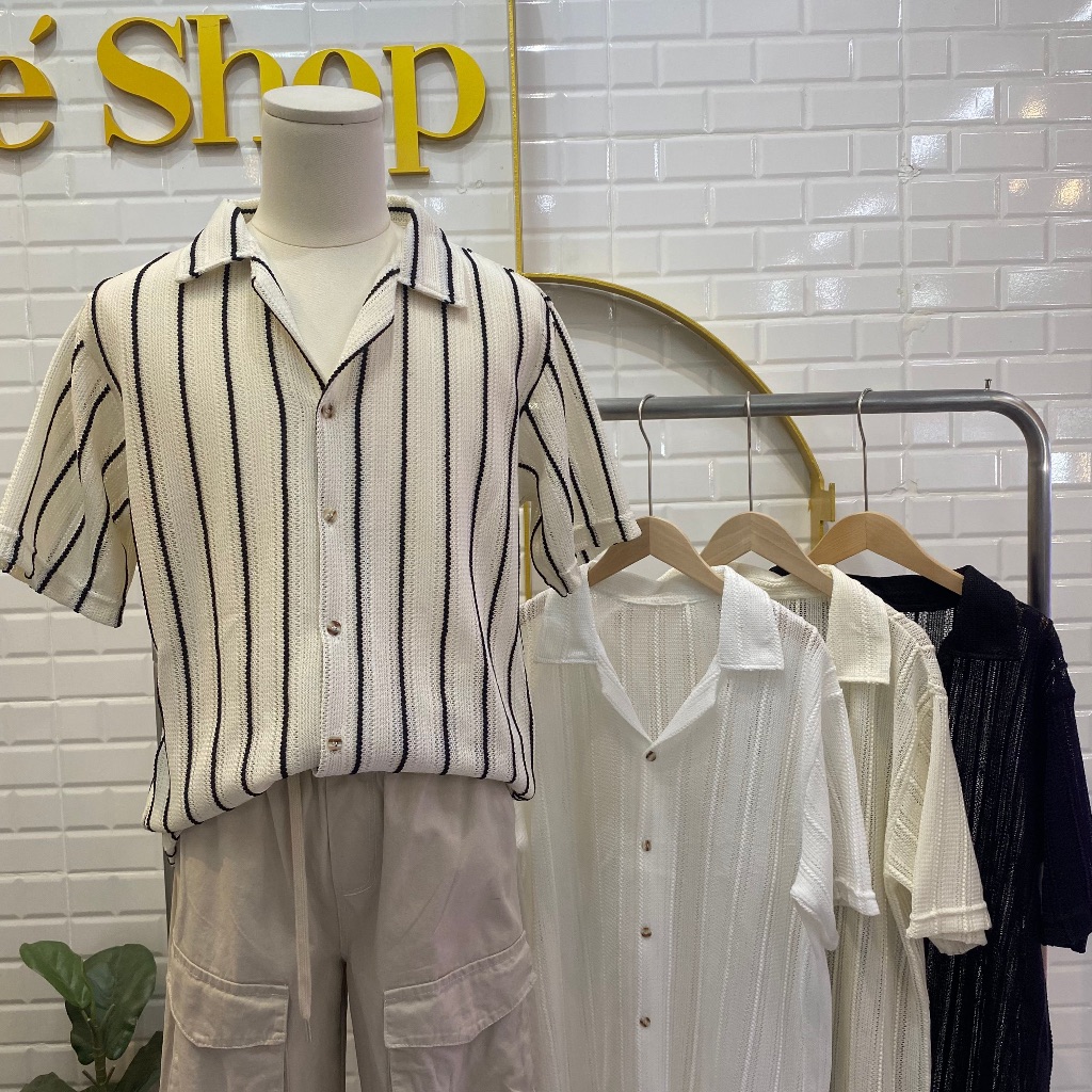 AMEBOY CHARLIE SMART KNIT SHIRT เชิ้ตฮาวายถักรุ่น ชาลี | Shopee Thailand