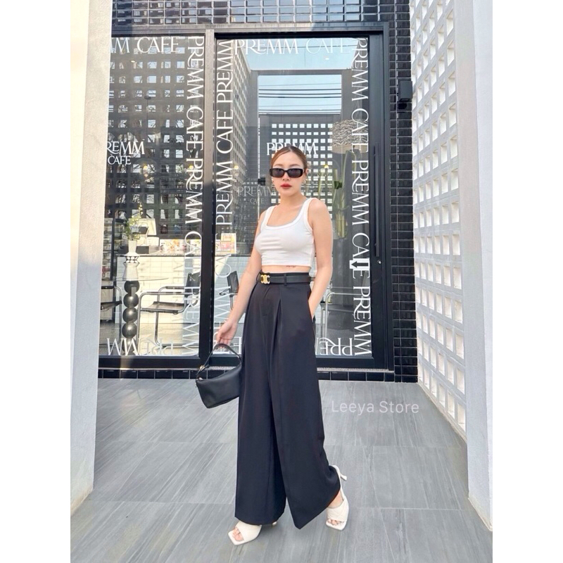 Brand:Leeya Store Detail:กางเกงขากระบอกเอวสูง มาพร้อมกับเข็มขัด ทรงสวยใส่สบายงานสวยมากคะHiendกา ...