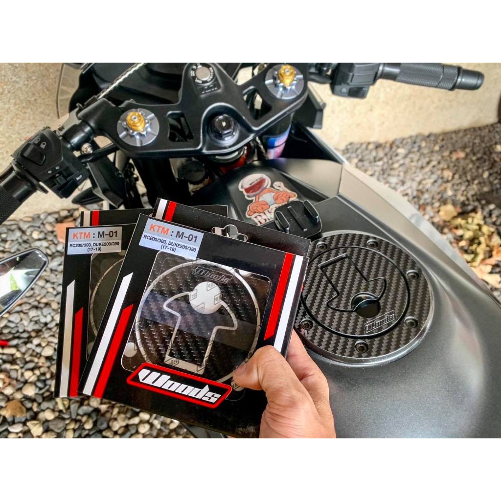กันรอยฝาถัง คาร์บอนแท้ KTM RC200 RC300 DUKE200 DUKE390 2017-2019 แบรนด์ Woods | Shopee Thailand