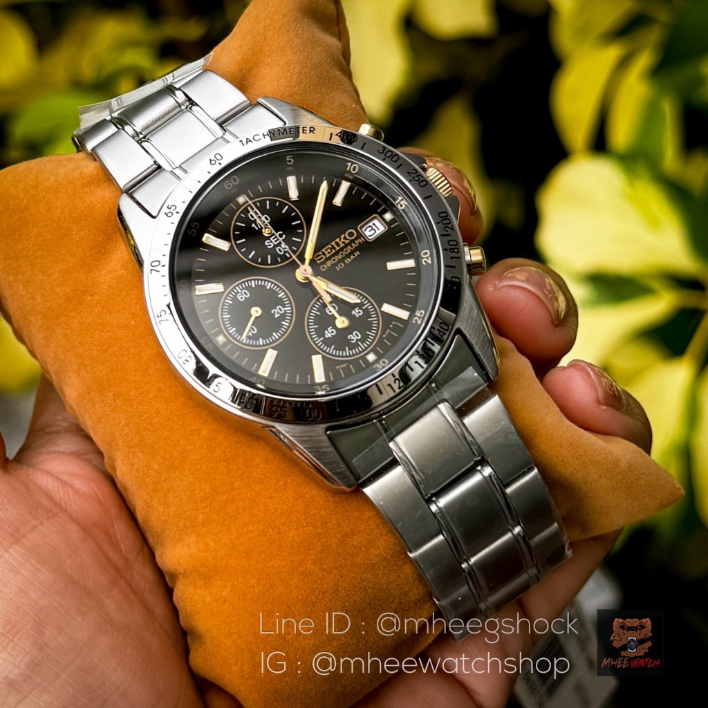 Seiko Chronograph JDM Japan Only Gold Black Dial Spirit Limited Model ...