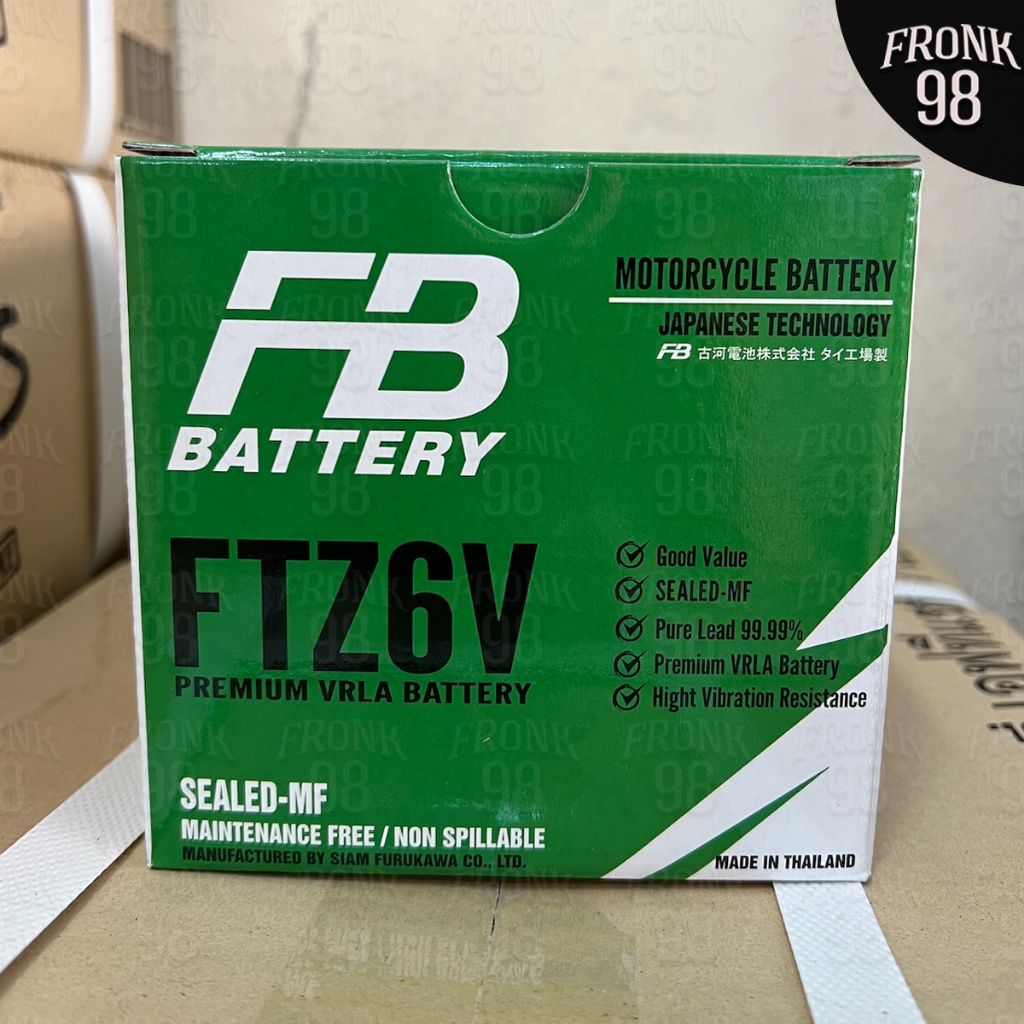 FB แบตเตอรี่ รุ่น FTZ6V (12V 5.3AH) แบบแห้ง (สำหรับรถจักรยานยนต์ ...