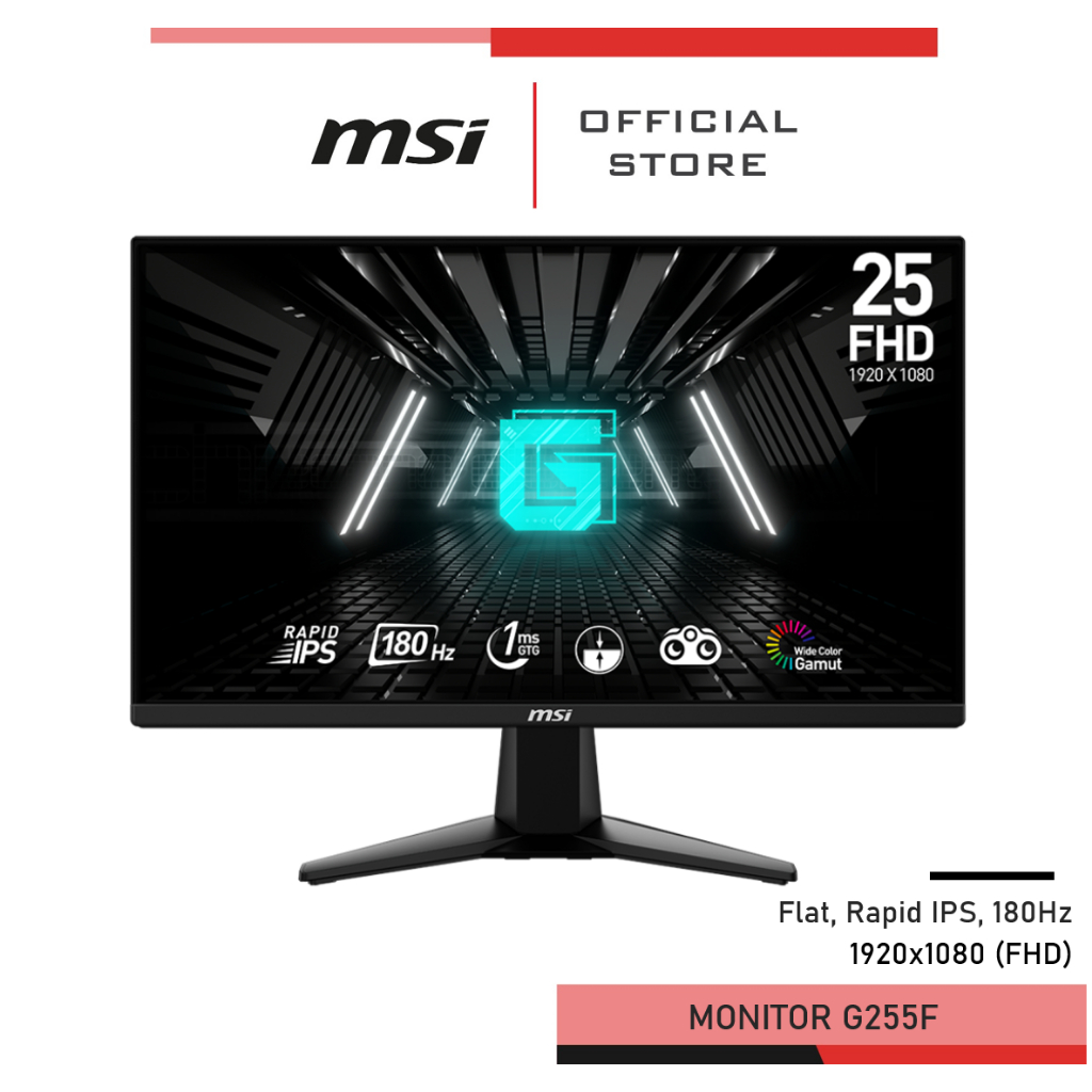 MSI G255F Monitor จอคอมพิวเตอร์ 24.5 นิ้ว Rapid IPS 180Hz | Shopee Thailand