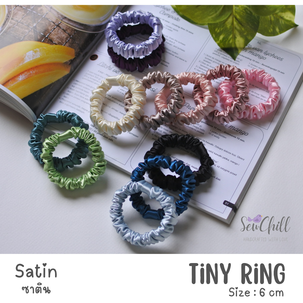 ยางรัดผมโดนัท ผ้าซาติน/Satin Scrunchies/รุ่น Tiny Ring | Shopee Thailand