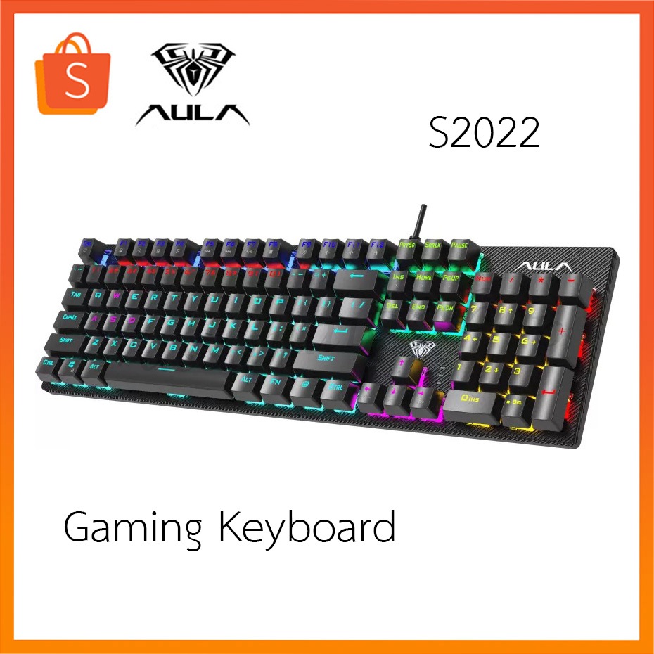 Aula S2022 Mechanical Wired USB Gaming Keyboard (Black) | Shopee Thailand