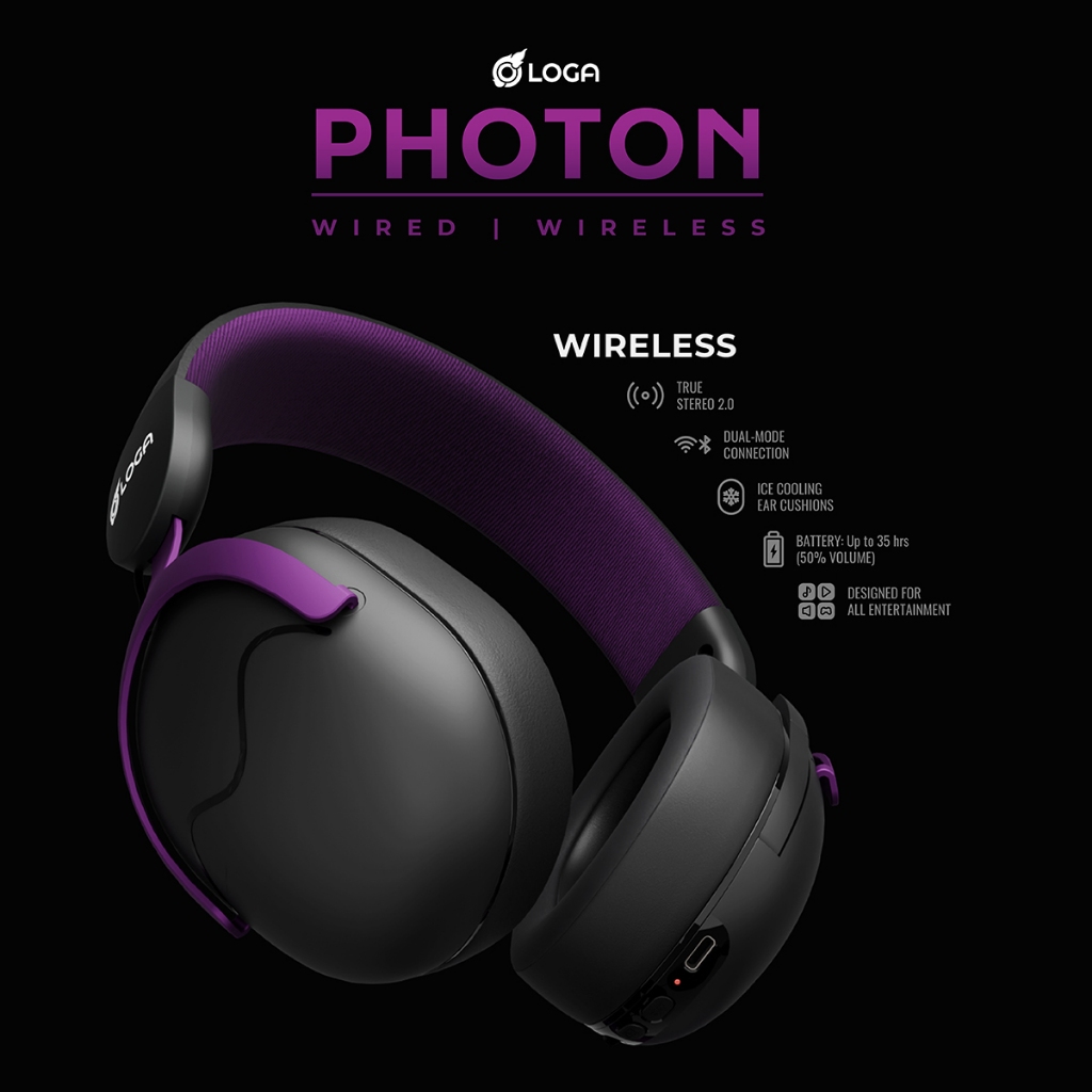 Loga Photon Gaming Headset หูฟังเกมมิ่งแบบไร้สาย | Shopee Thailand