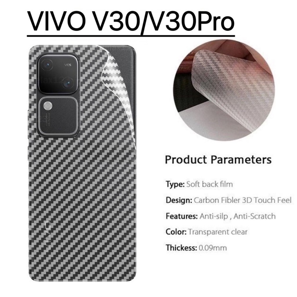 ฟิล์มหลัง เคฟล่า Kevlar For VIVO V30 V30Pro คาร์บอน CarbonFiber | Shopee Thailand