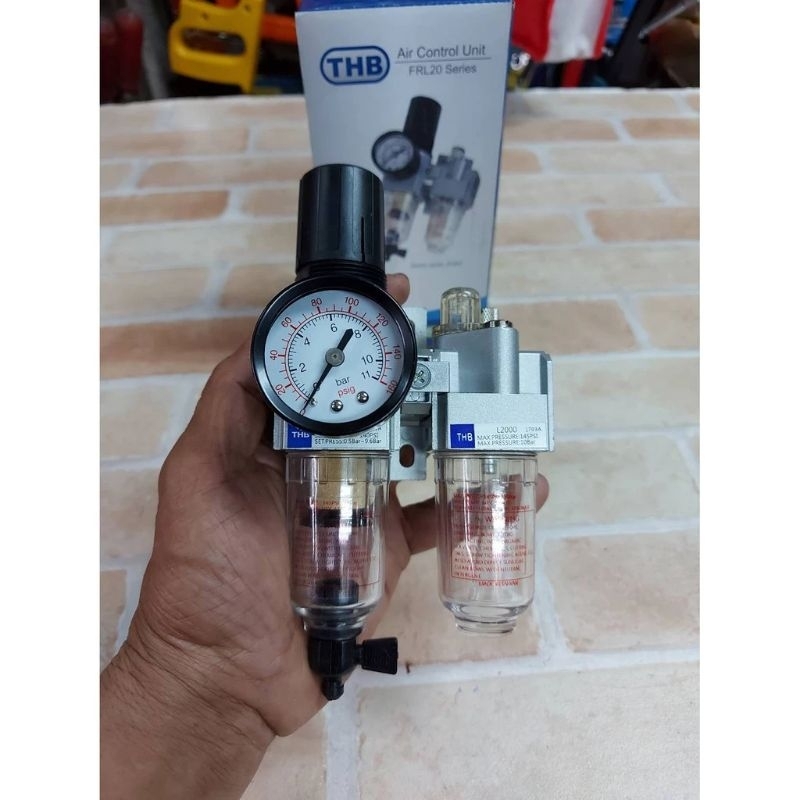 THB ชุดกรองลม ดักน้ำ ปรับลม เติมน้ำมัน ขนาดเกลียว 1/4” FRL202 (Made in Taiwan)• ตัวดักน้ำพร้อม ...