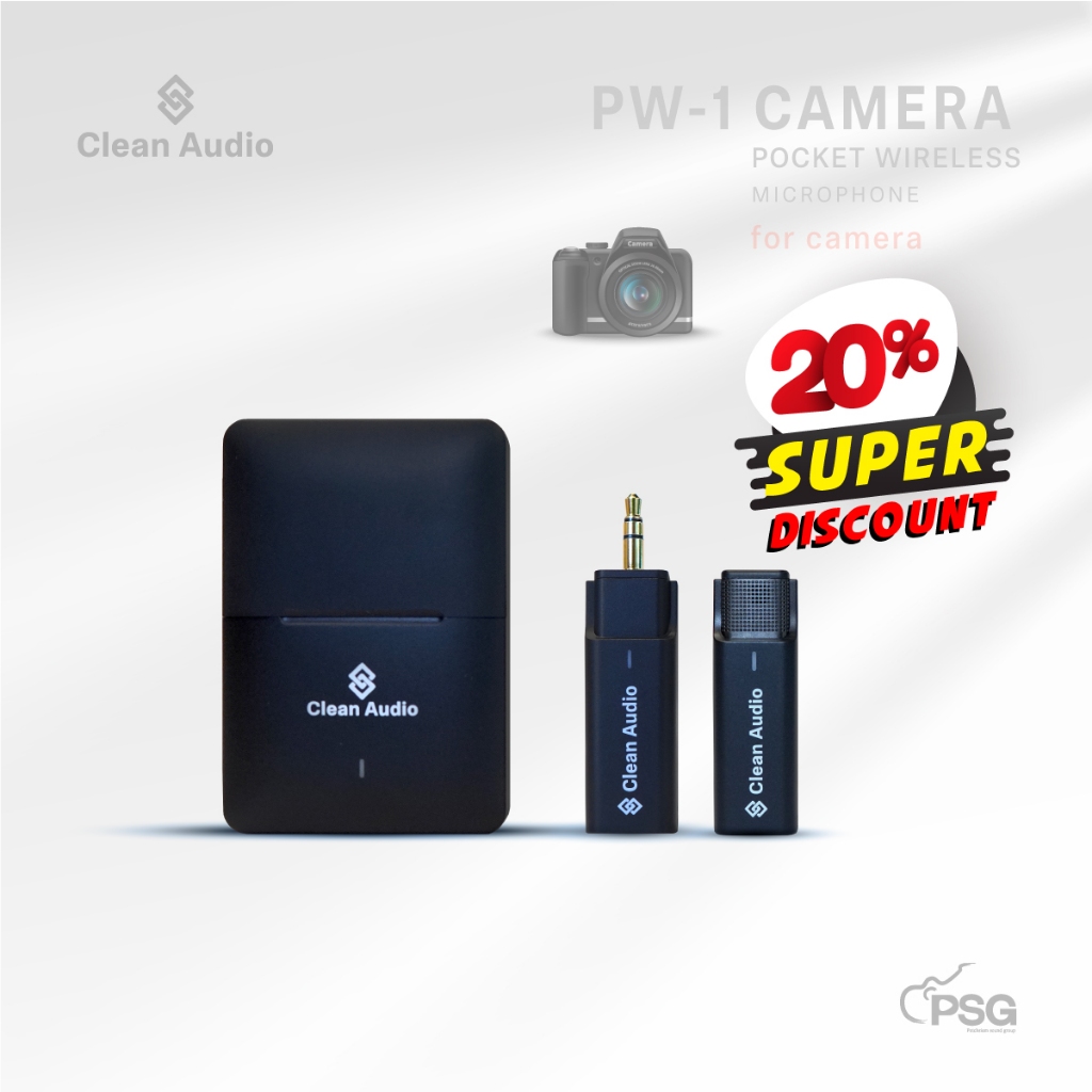 CLEAN AUDIO PW-1 ไมโครโฟนไร้สายรุ่นเล็ก CAMERA POCKET WIRELESS ...