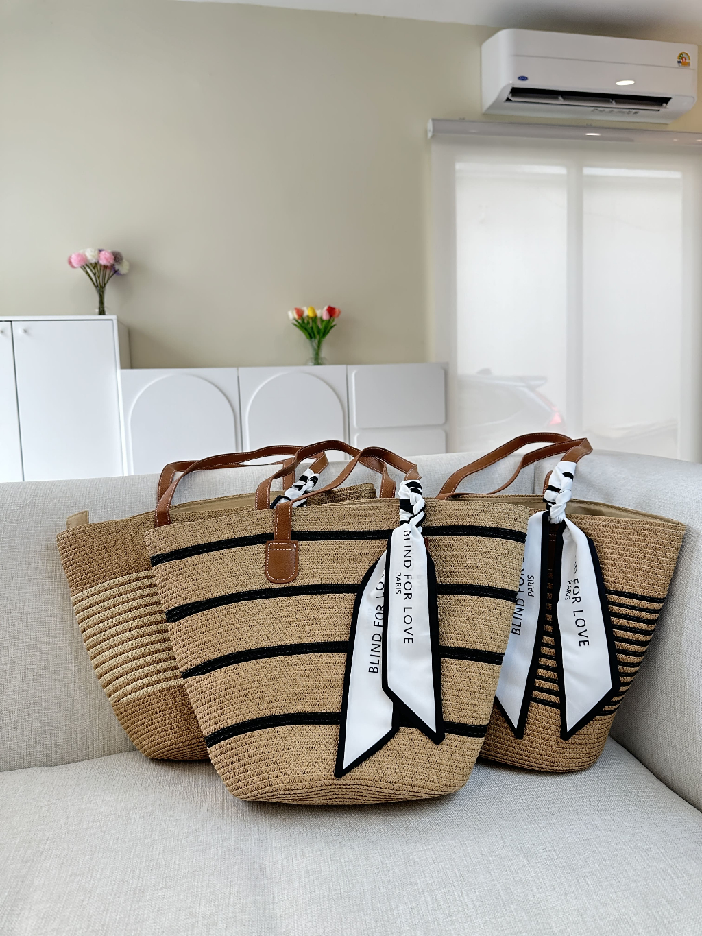 พร้อมส่ง 7 ลาย กระเป๋าสาน สายหนัง สานลาย ทรงshoppping bag minimal P216 ...