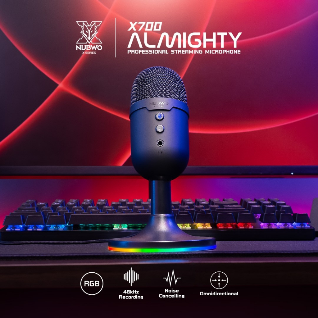ไมโครโฟน NUBWO รุ่น X700 ALMIGHTY มีไฟ RGB สตรีมเกมมิ่ง อัดเสียง ขนาดเล็กสำหรับแคสเกมส์ | Shopee ...