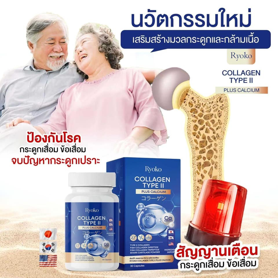 ผลิตภัณฑ์เสริมอาหารตรา เรียวโก๊ะ Ryoko Collagen Type || Plus Calcium (1 ...