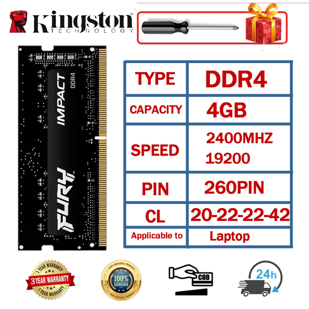 [Local 24H ship] Kingston Fury 4GB 8GB 16GB DDR4 RAM 2666MHZ 2400MHZ 3200MHZ Laptop หน่วยความจำ ...