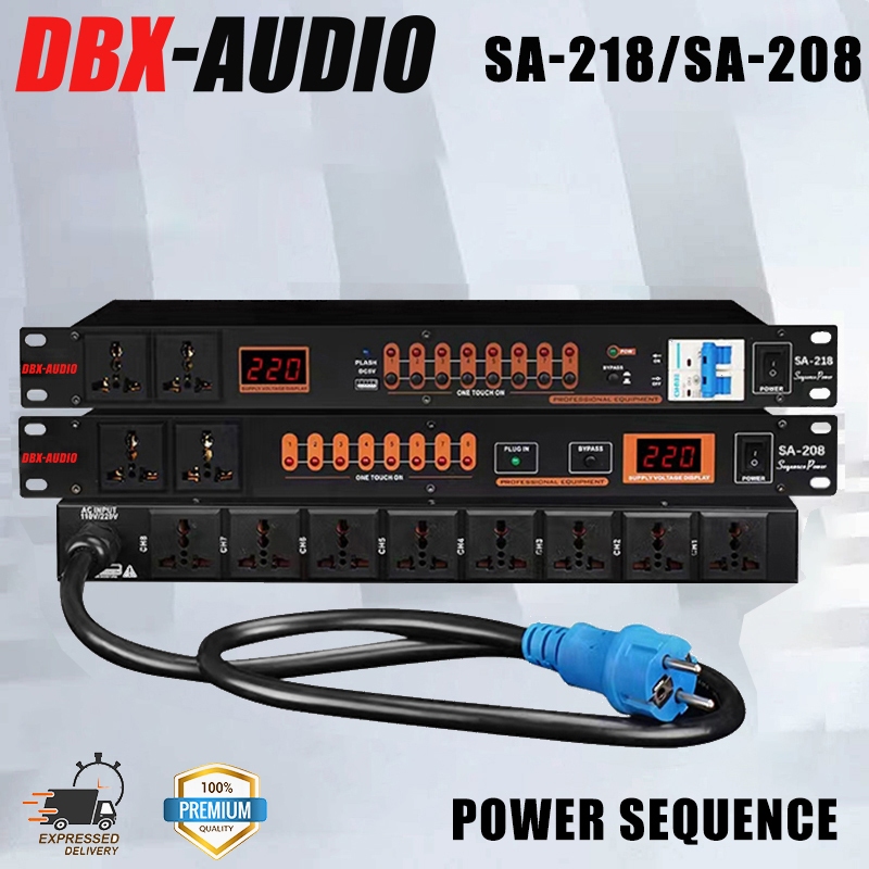 DBX-AUIDO SA-208/SA-218 professional 8+2 power sequencer 8 ช่องจ่ายไฟที่ควบคุมได้ + 2 ช่องจ่ายไฟ ...