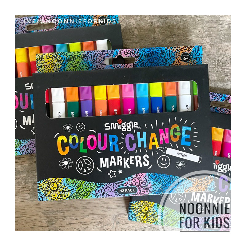 Smiggle Color Change Markers x 12 ปากกาเมจิกมหัศจรรย์ เปลี่ยนสีได้ ...