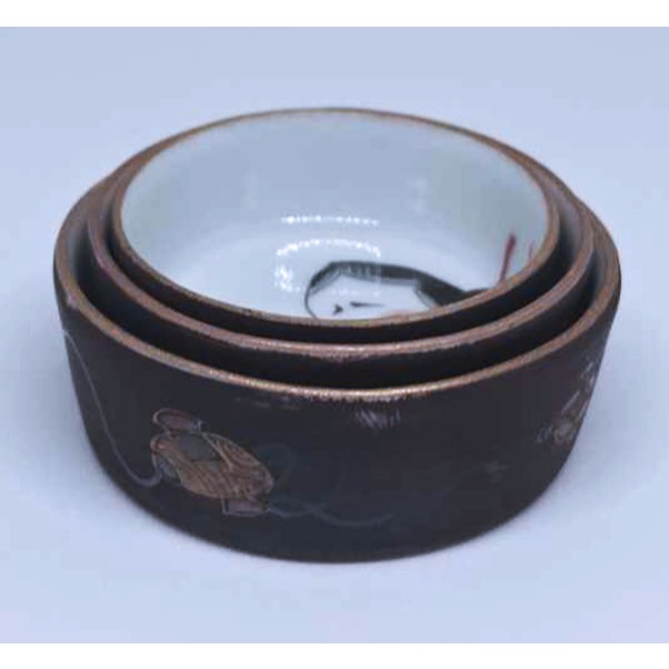 ชุดจอกสาเกเซรามิก3ชิ้น งานแฮนด์เมด จากญี่ปุ่นแท้ Japanese Shunga Sake ...