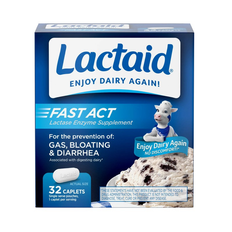 Lactaid FAST ACT Lactase Enzyme Supplement 32 Caplets | Shopee Thailand