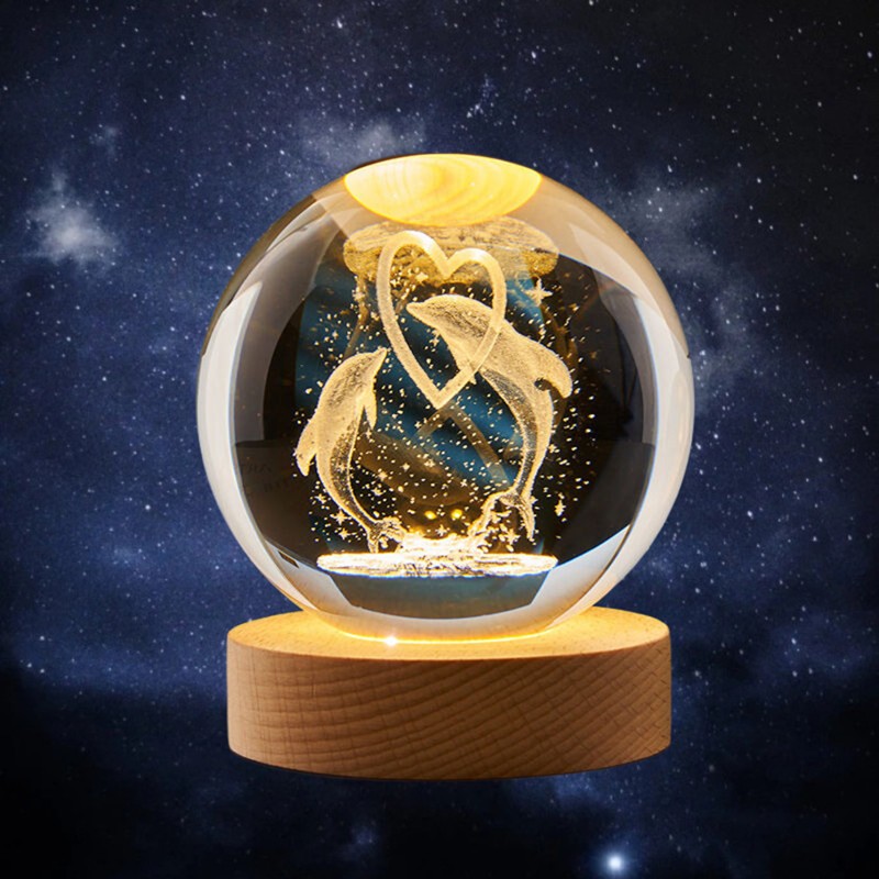 《พร้อมส่งในไทย》ของขวัญ โคมไฟหัวเตียง3D LED+USB โคมไฟคริสตัล โคมไฟตั้งโต๊ะ โคมไฟกลางคืน ของขวัญ ...