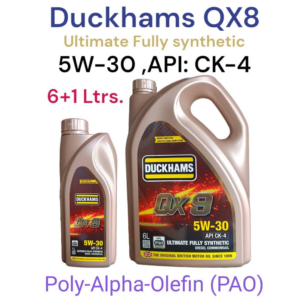 QX9 5W-30 Duckhams 6ลิตร,7ลิตร,8ลิตร,API:CK-4 with PAO Poly-Alpha ...