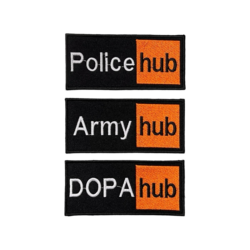 ป้ายผ้า Police hub Army hub DOPA hub ป้ายแบบตีนตุ๊กแก | Shopee Thailand