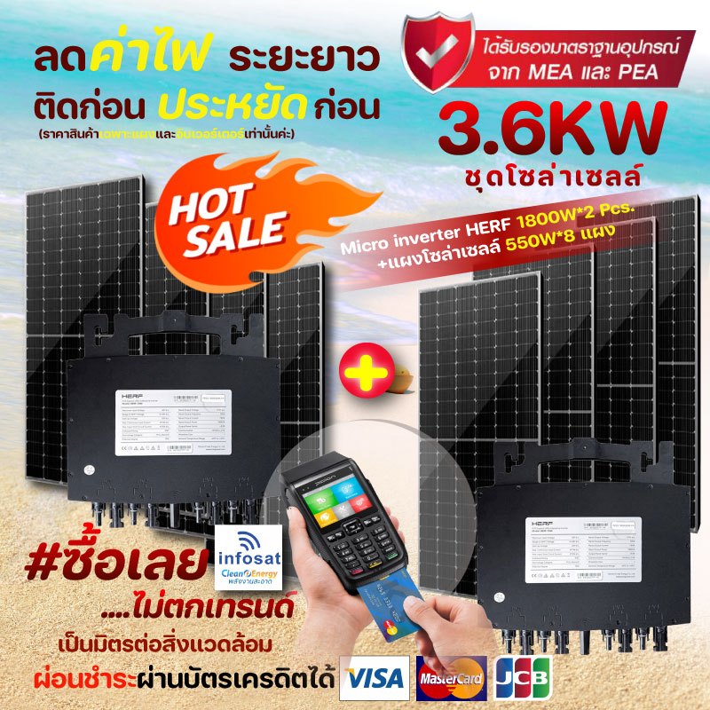 Infosat Micro Inverter HERF - 4 in 1 ไมโครอินเวอร์เตอร์ รุ่น HERF-1800W ...
